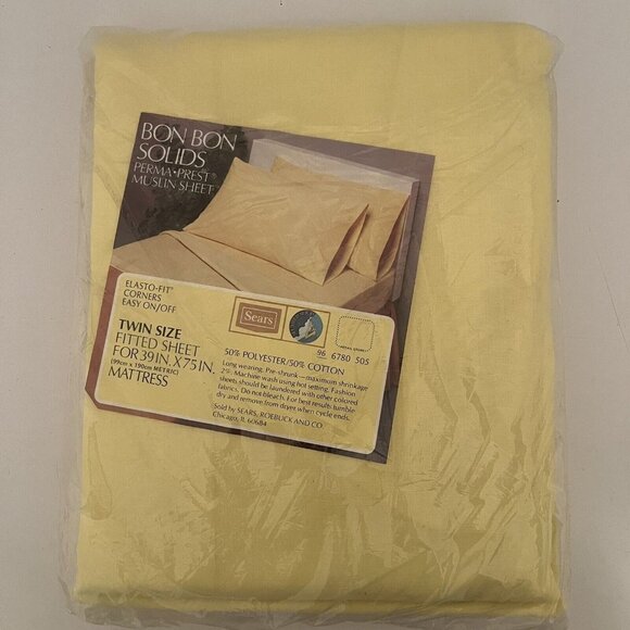 Sears | Bedding | Vtg Nos Sears Twin Fitted Bottom Sheet Cotton Blend ...